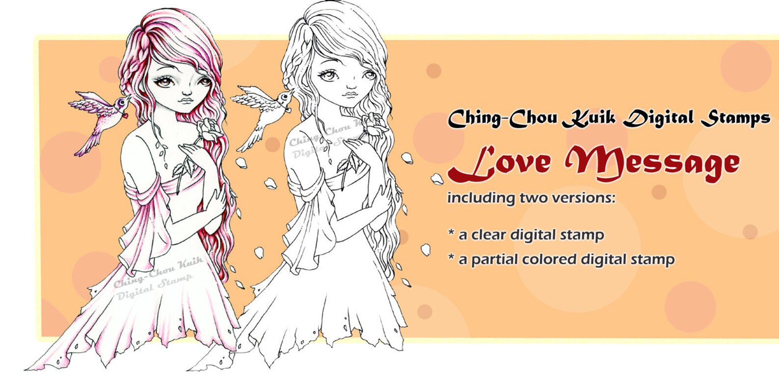 Love Message Digital Stamp PRINTABLE Coloring Page Instant - Etsy