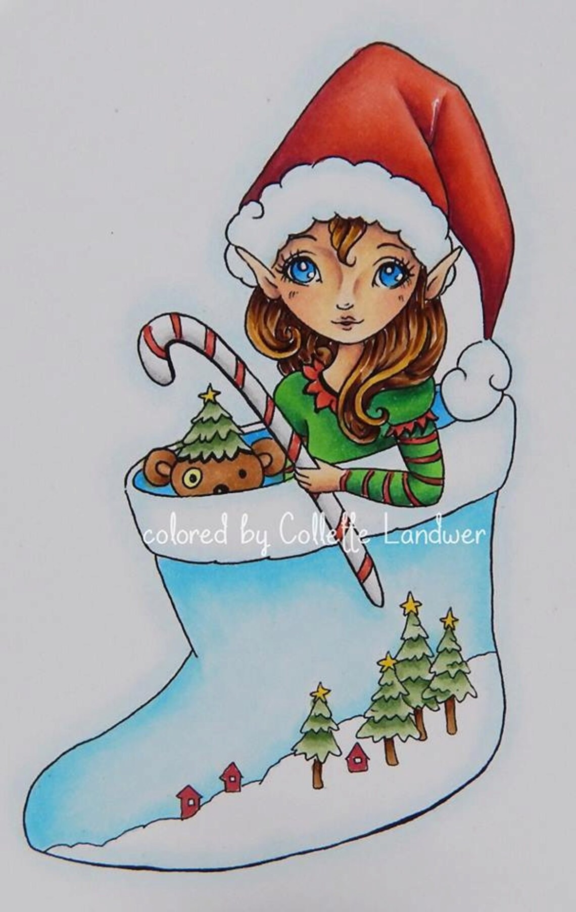 Christmas Elf Digital Stamp Instant Download / Winter Xmas - Etsy