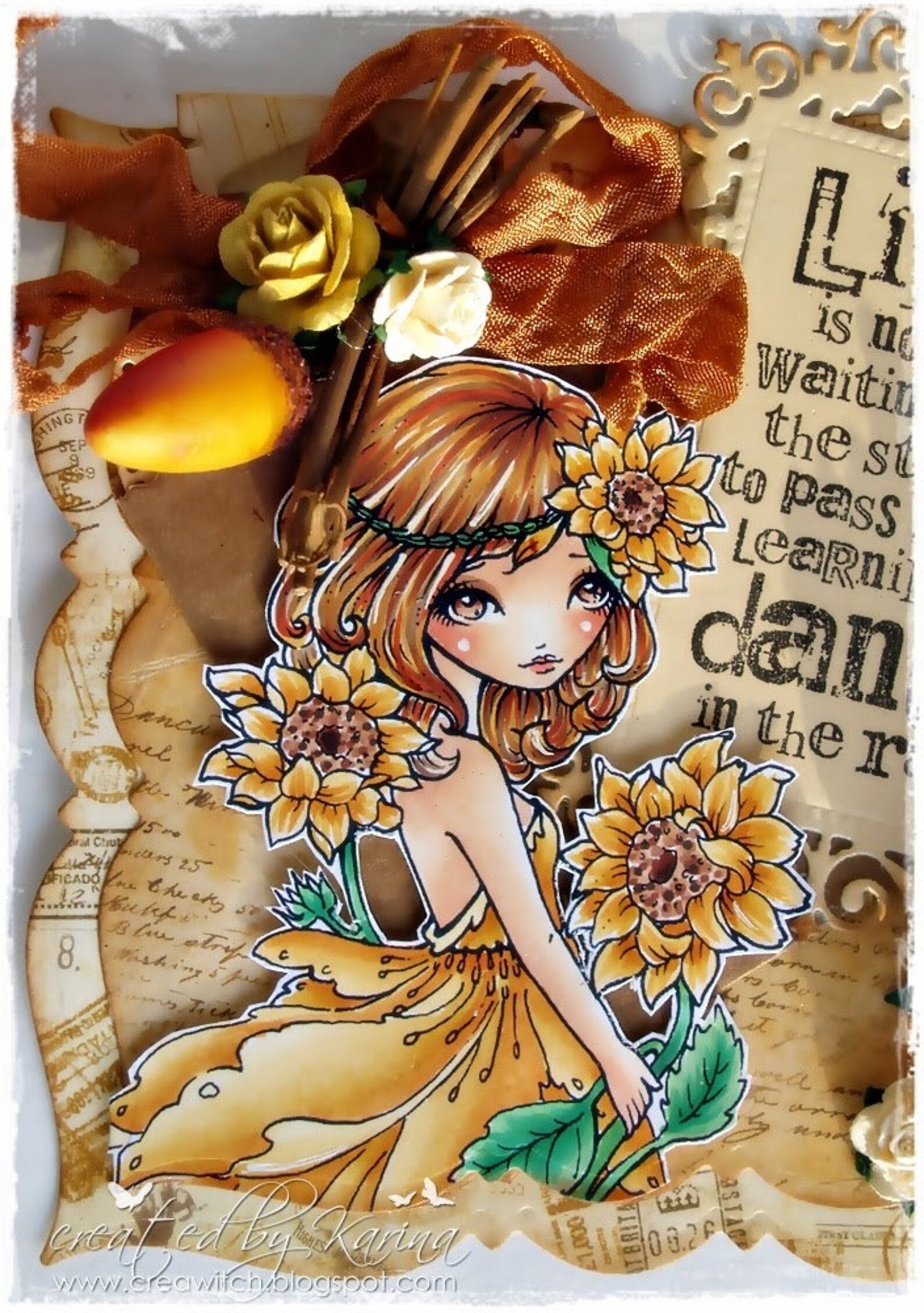 Sunshine Digital Stamp Instant Download / Sunflower Girl Lil - Etsy