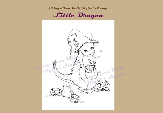 Little Dragon Coloring Page PRINTABLE Instant Download | Etsy