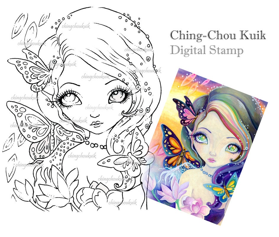 Rainbow in Eyes Digital Stamp Instant Download / Art by - Etsy UK