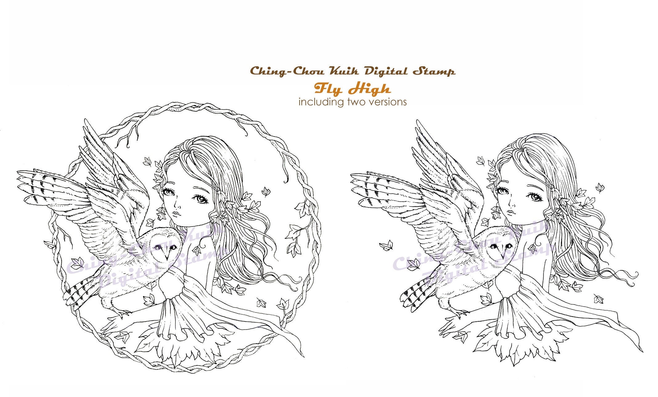Fly High-coloring Page PRINTABLE Instant Download Digital Stamp/ Owl ...