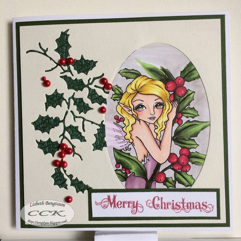 Christmas Digital Stamp Set of 4 Images Instant Download / | Etsy