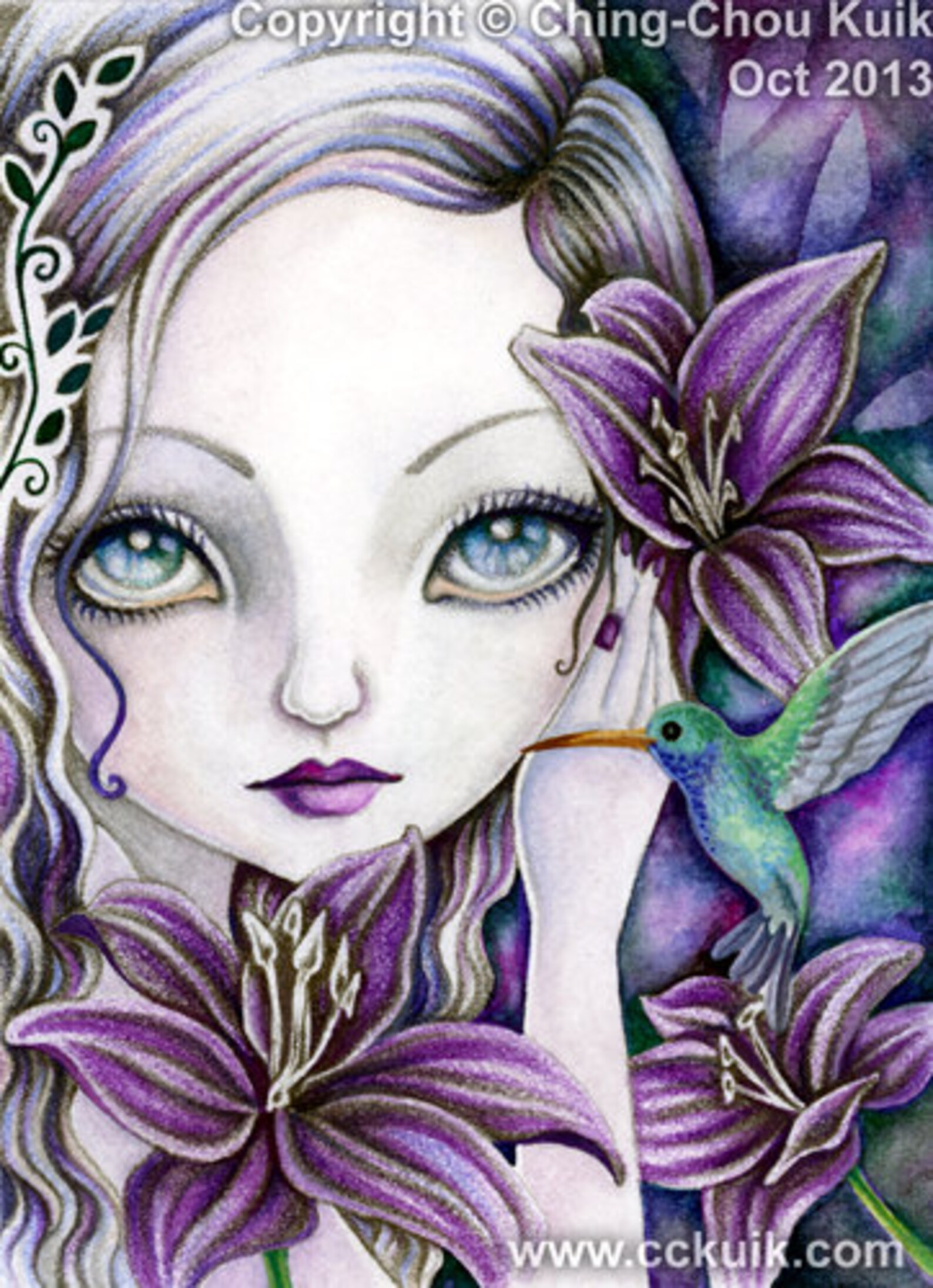 Dark Lilies Instant Download / Bird Hummingbird Animal Lily - Etsy