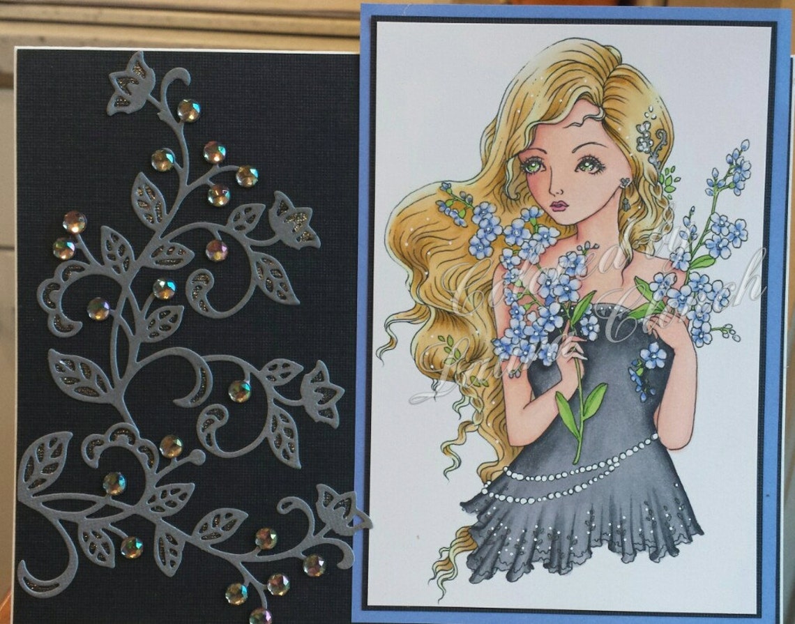 Forget Me Not Digital Stamp Instant Download / Forget Me Not - Etsy