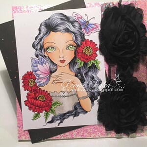 Poppy Glamour - Instant Download Digital Digi Stamp / Poppies Flower ...