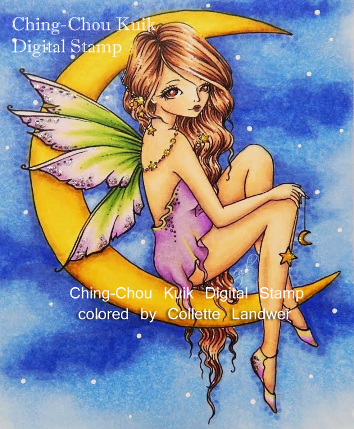 On the Moon Digital Digi Stamp Instant Download / Star - Etsy