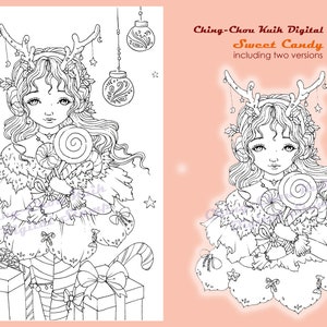 Sweet Candy Digital Digi Stamp Instant Download /merry Xmas Christmas ...