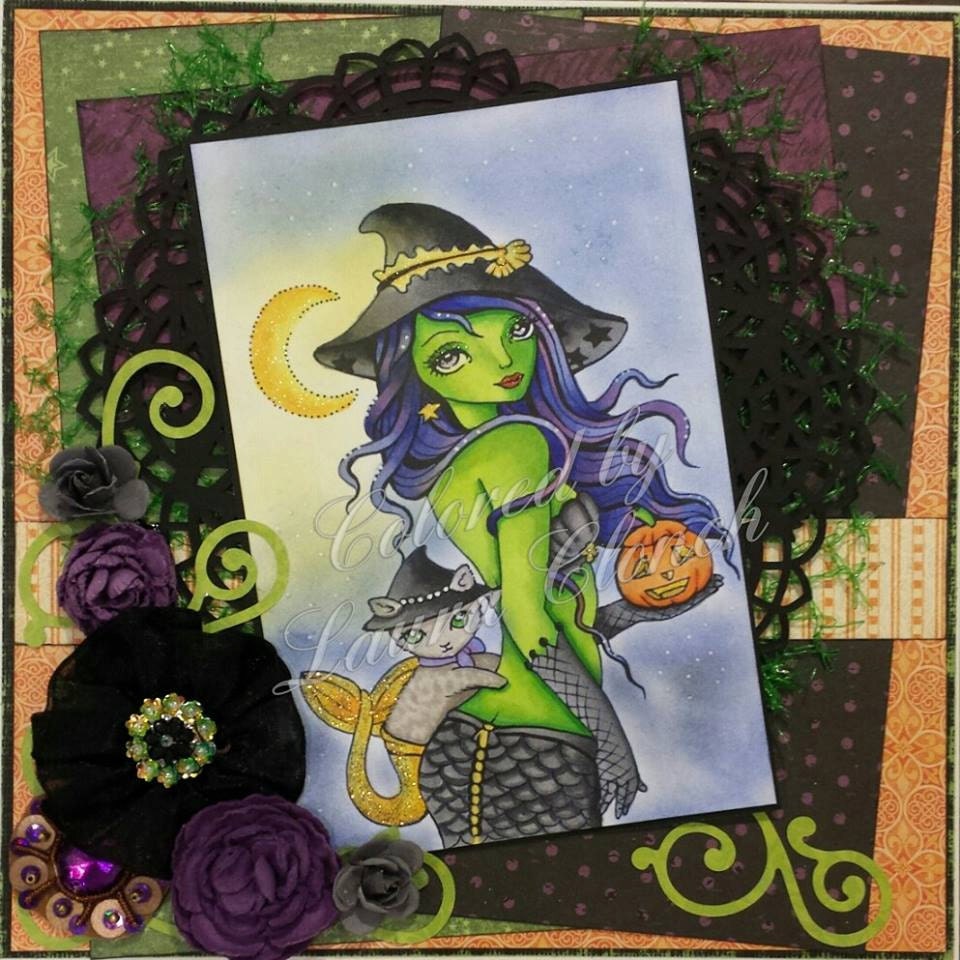 Digital Stamp Set of 2 Halloween Pumpkin Witch Images | Etsy