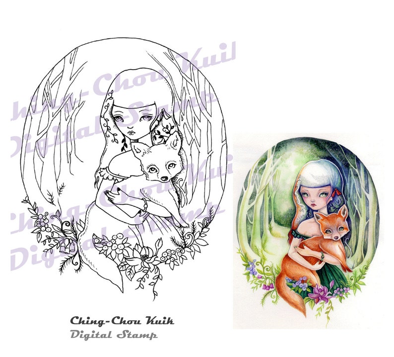 Sweet Little Red Instant Download Digital Stamp / Woods - Etsy