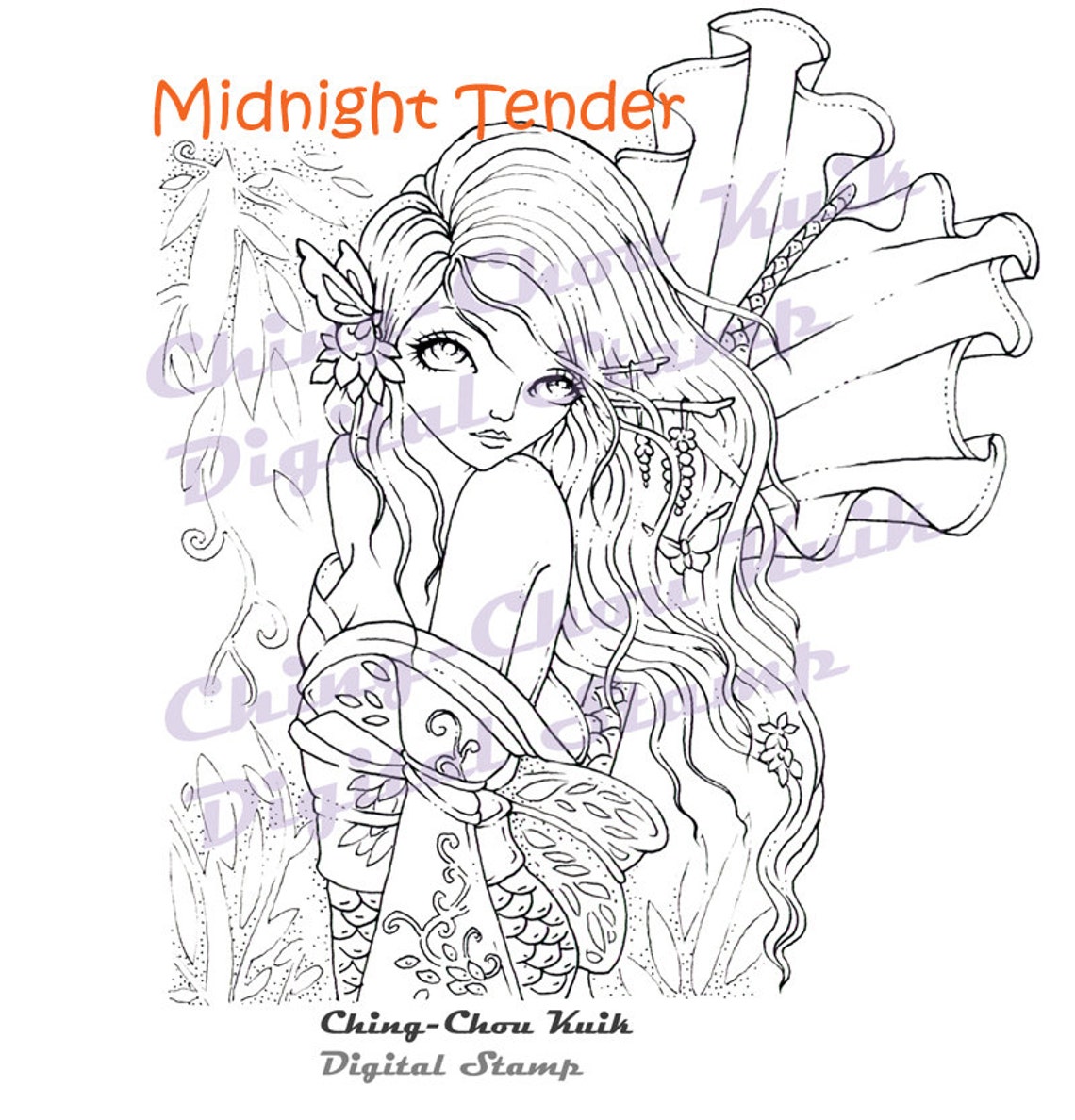 Midnight Tender Digital Stamp Instant Download / Japanese - Etsy