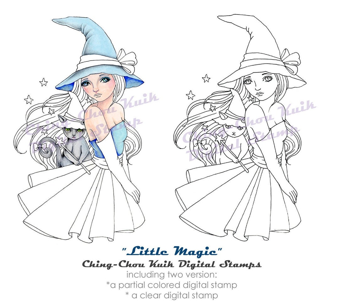 Little Magic- PRINTABLE Instant Download Digital Stamp Coloring Page ...