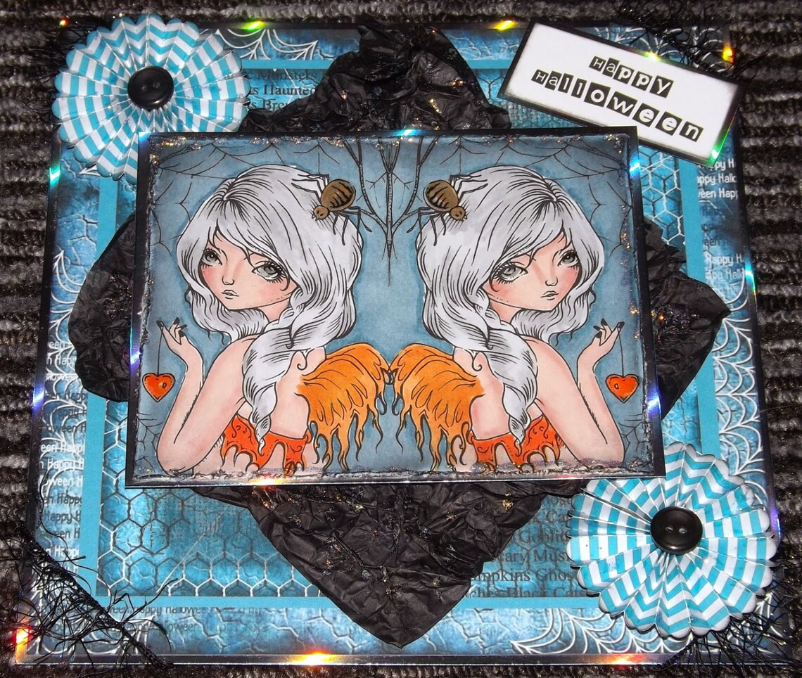 Spooky Blue Digital Stamp Instant Download / Heart Love - Etsy