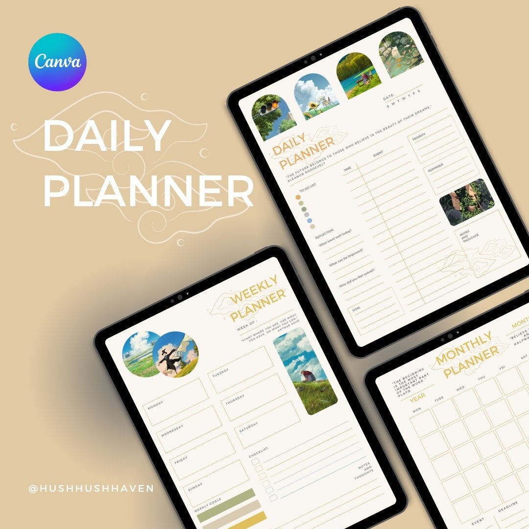 Digital Planner 2024 2025 2026 & Undated, Daily Planner, Weekly Planner ...