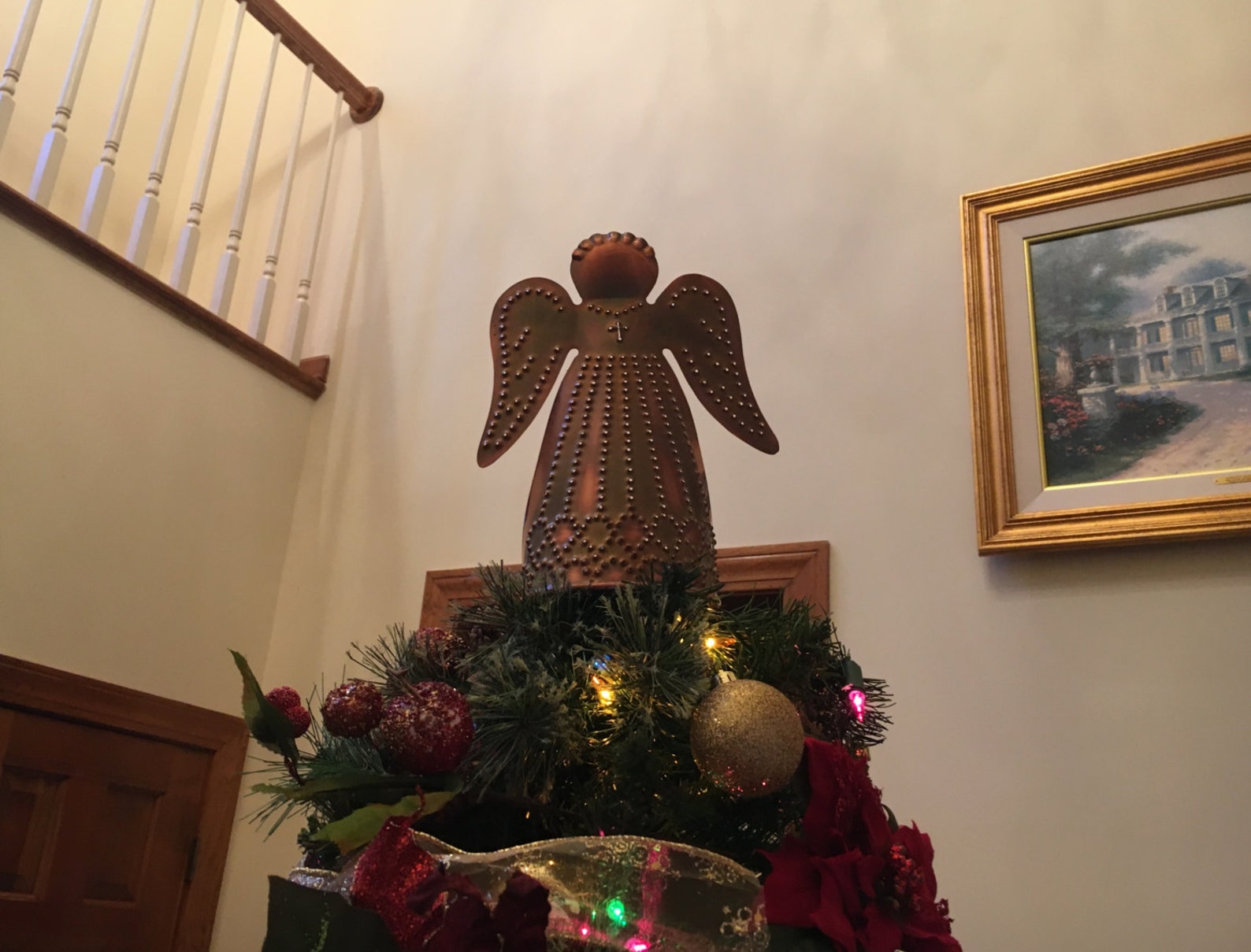 Copper Angel Tree Topper Metal Rustic 9 Inch Scallop Two Piece - Etsy