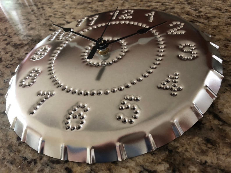 Tin Wall Clock Classic Design 10 Inch Silver Metal Tin Tenth | Etsy