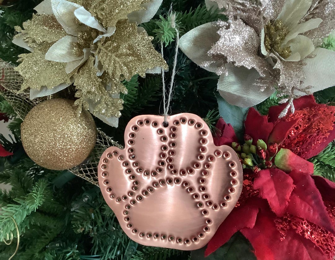 Handmade Copper Paw Print Ornament: Pet Memorial Gift - Etsy