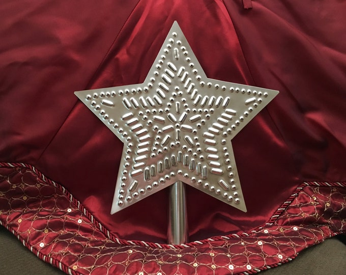 Star Tree Topper 11 1/2 Inch Large Silver Metal Made in the USA Tin ...