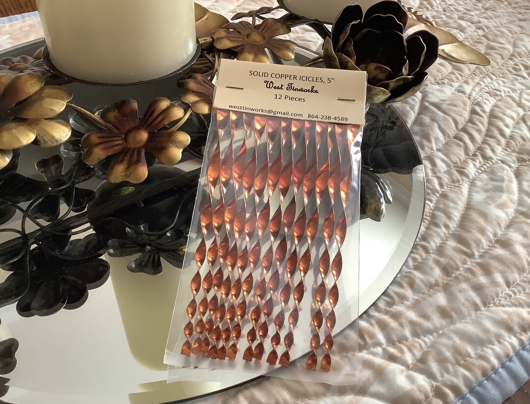 Solid Copper Icicles 5 Inch Dark Rustic Antique Vintage Old Fashioned ...