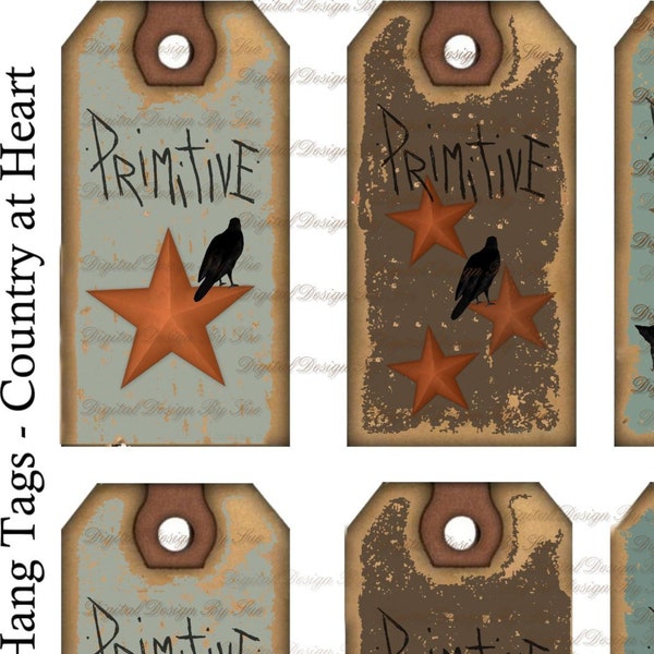 Primitive Tags - Etsy