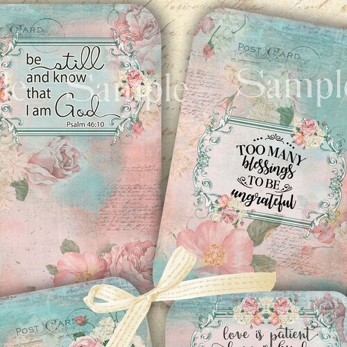 Scripture Cards Printable Digital Collage Sheet Digital - Etsy
