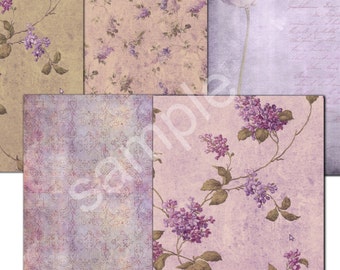 Set of 4 Paper Pack Vintage Lilacs and Roses Gorgeous | Etsy