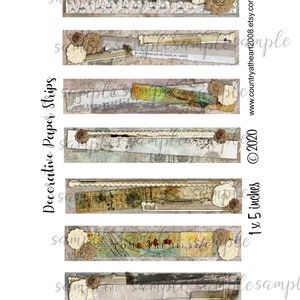 Decorative Paper Strips - High Quality Digital Full Size Sheet ...