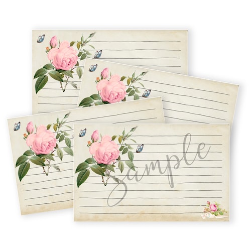 VINTAGE RECIPE CARDS Collage Digital Images printable - Etsy