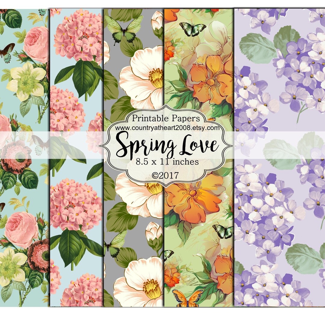 Instant Download Spring Love Paper Pack 8.5 X 11 Inches - Etsy