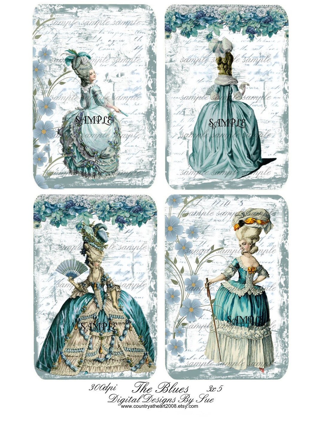 The Blues - 3x5 Inches - Printable Digital Collage Sheet - Etsy