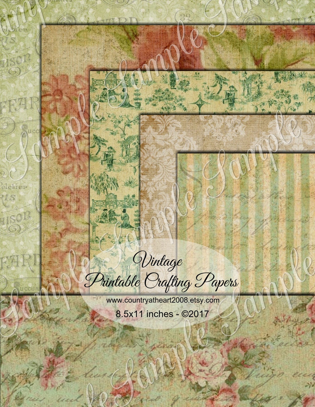 Vintage Printable Crafting Paper- Printable Collage Sheet - Digital ...