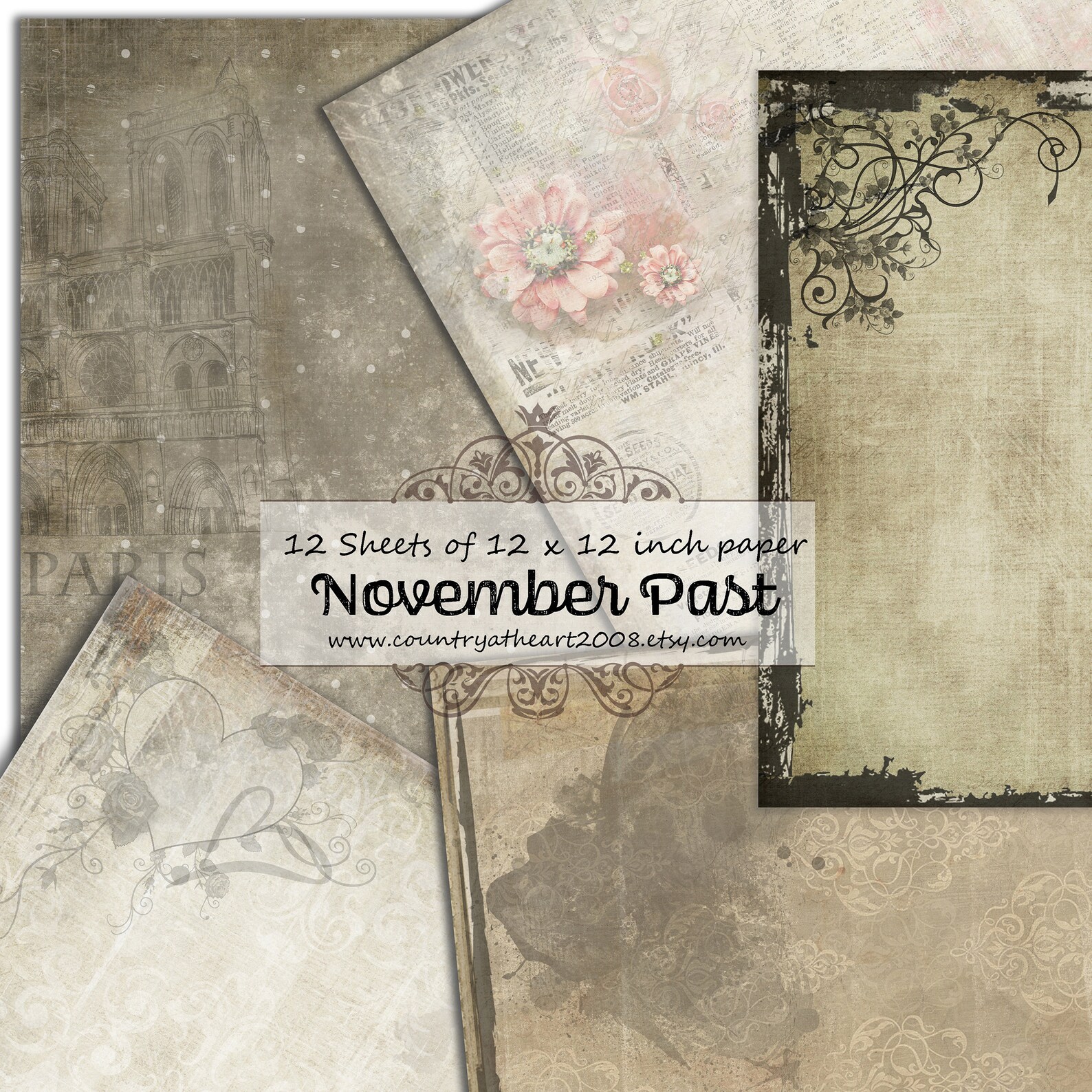 12 Full Size Sheets of Papers - November Past - Journaling Papers ...