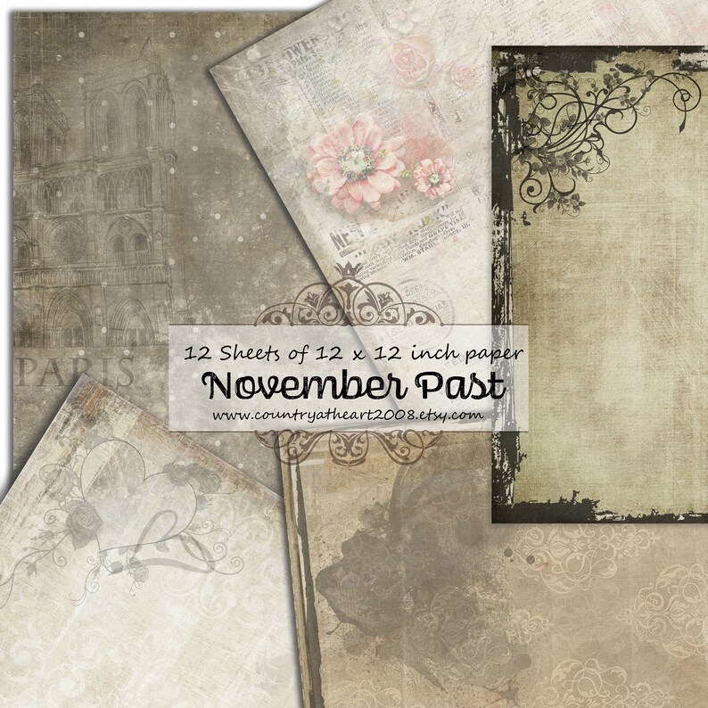 12 Full Size Sheets of Papers November Past Journaling | Etsy