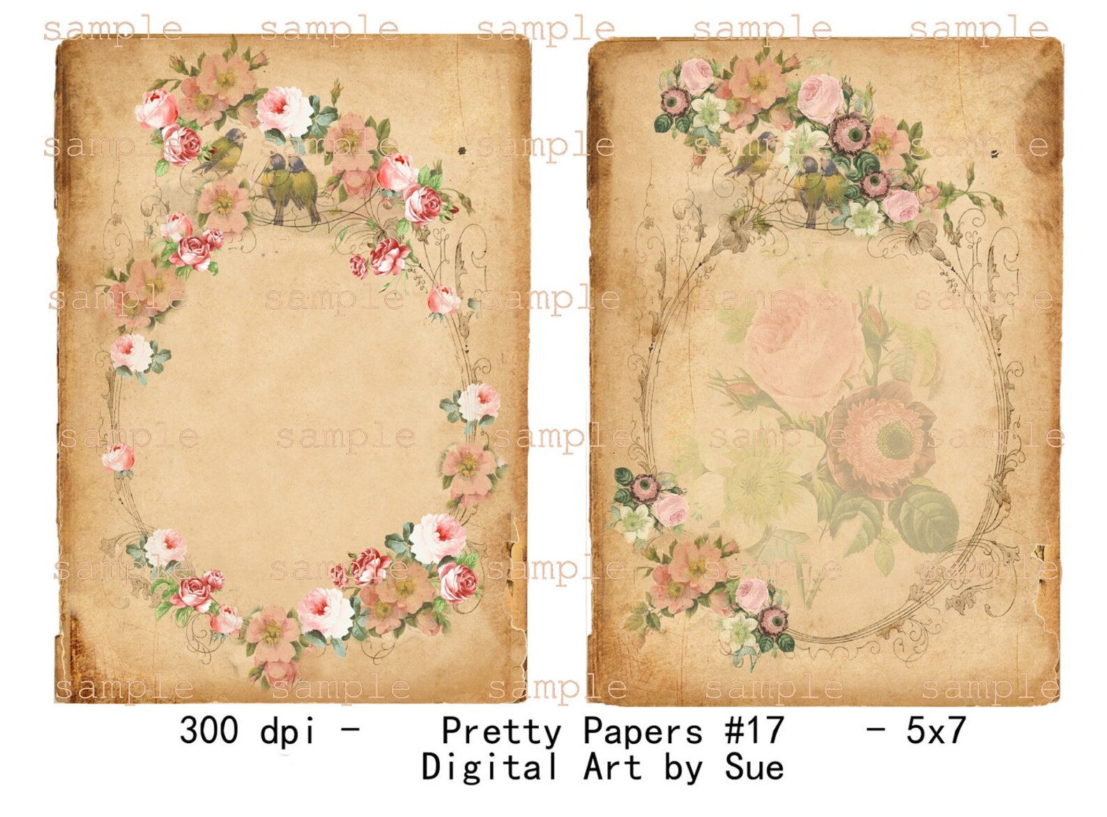Instant Download Pretty Papers No. 17 5 X 7 High Quality - Etsy