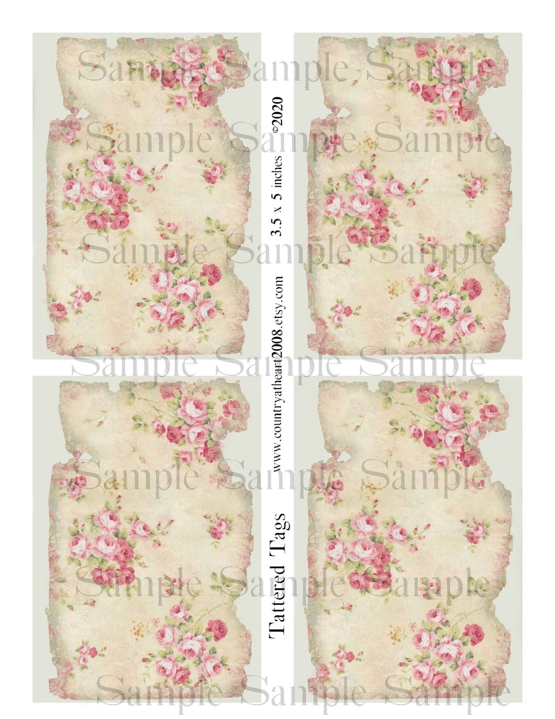 Tattered Tags Plus a Bonus Sheet - Printable Digital Collage Sheet ...