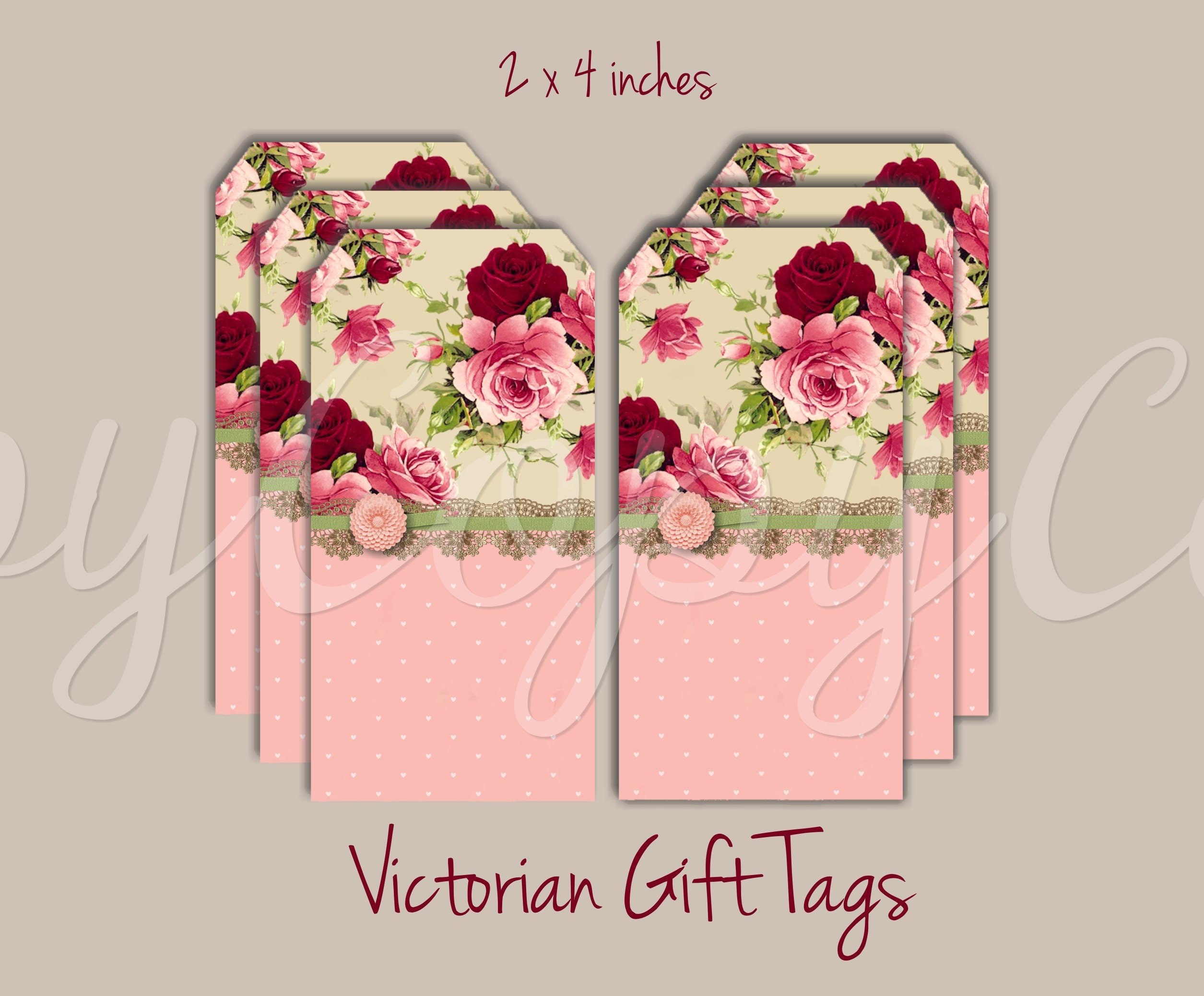 Victorian Gift Tags Printable Digital Collage Sheet - Etsy Canada