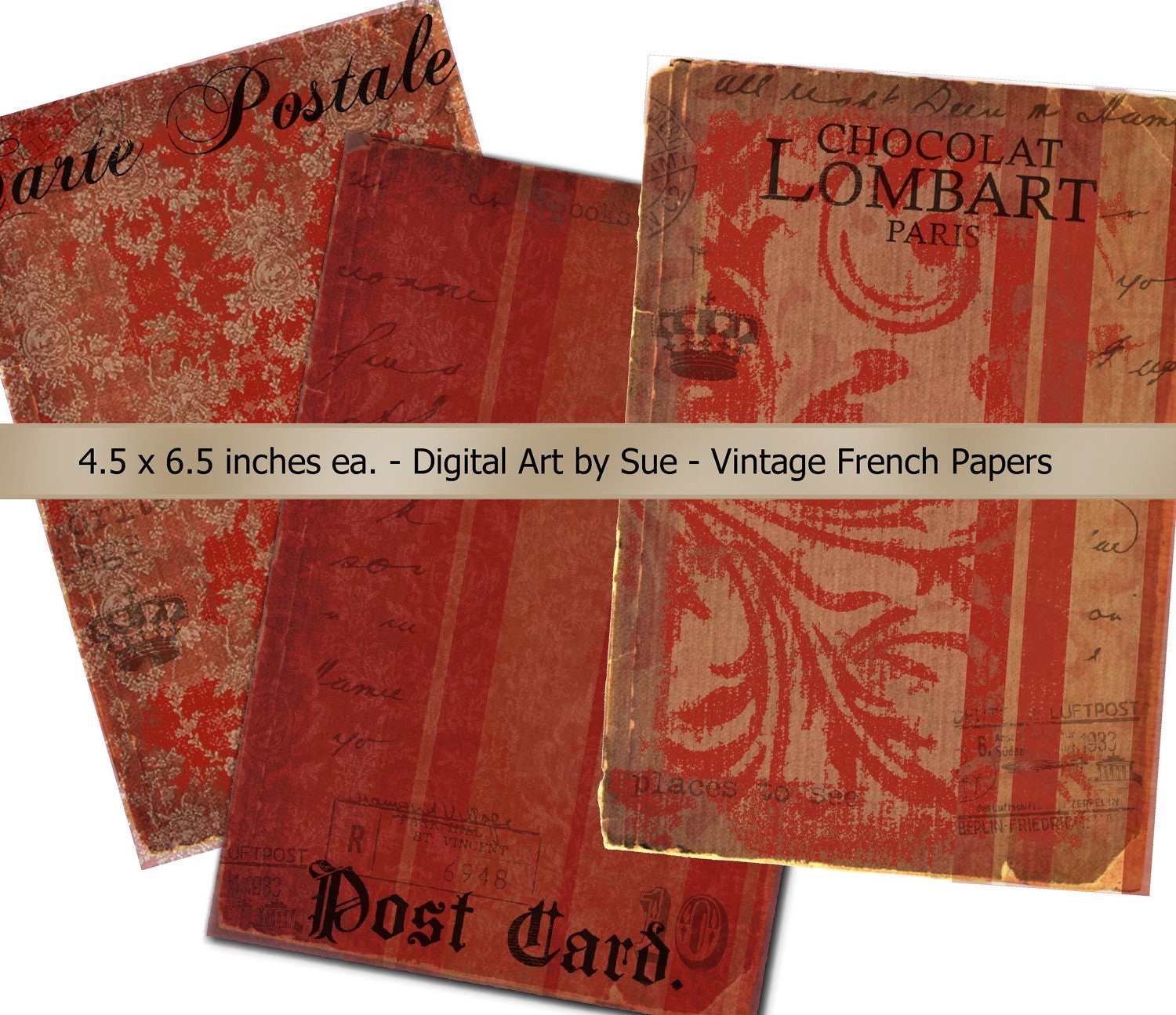 Instant Download Vintage French Paper Pack - U Print Digital Download ...