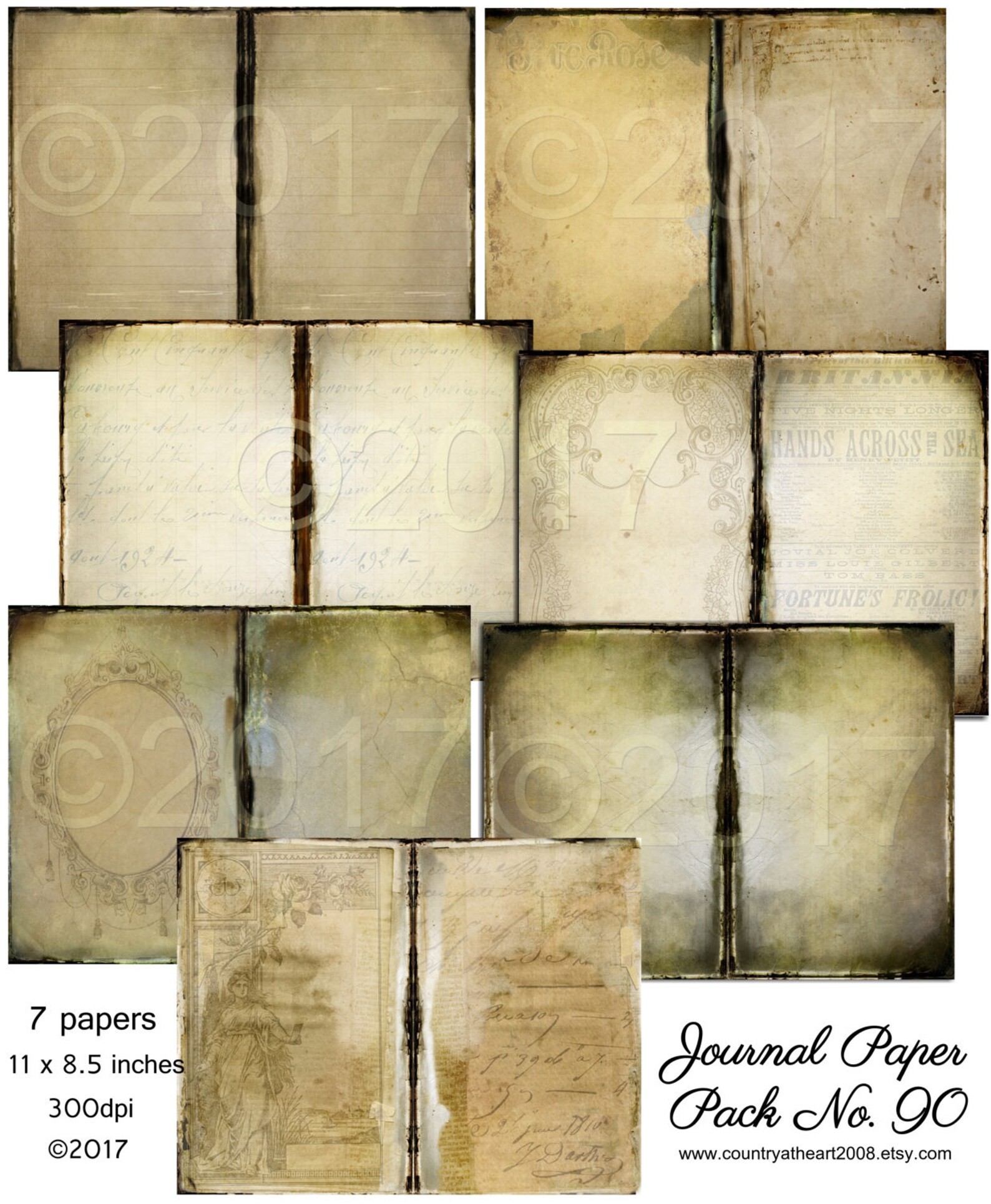 7 Foldable Full Size 11 X 8.5 Sheets of Printable Papers - Etsy