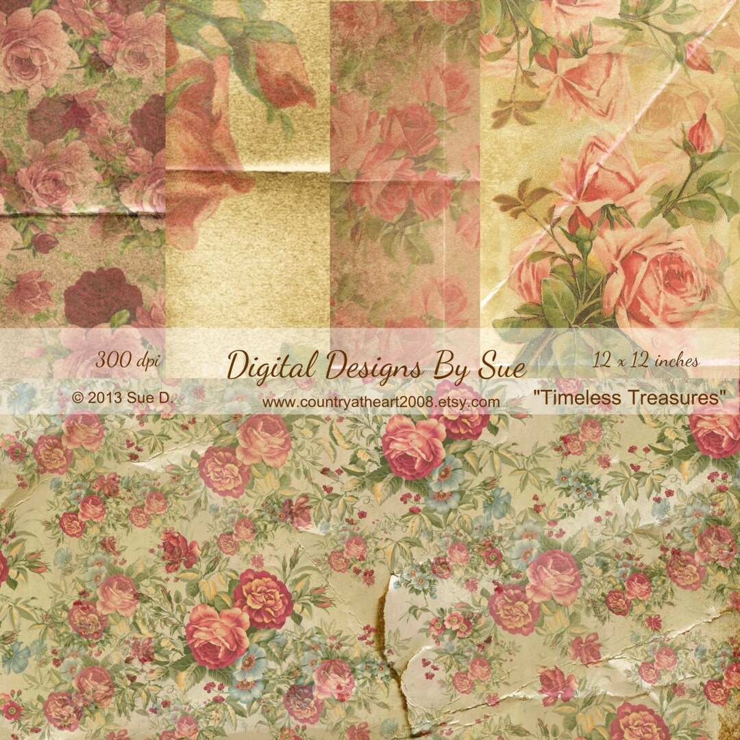 Timeless Treasures Paper Pack - Digital Paper - Scrapbook Paper ...