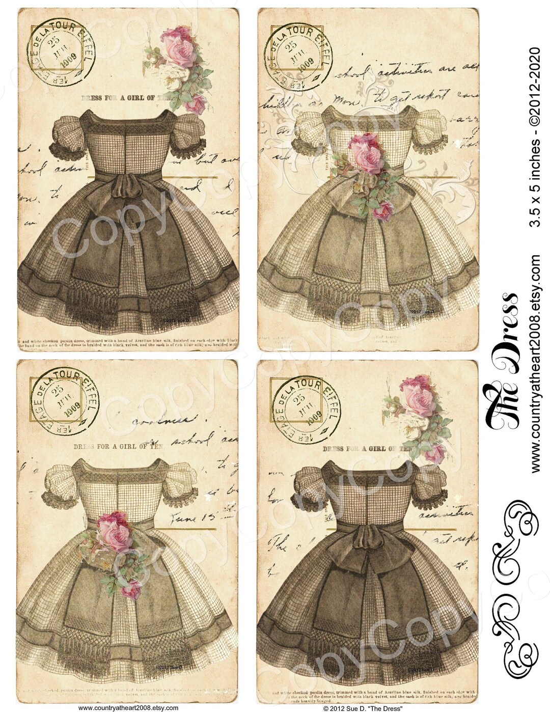 The Dress - Printable Digital Collage Sheet - Downloads - Etsy