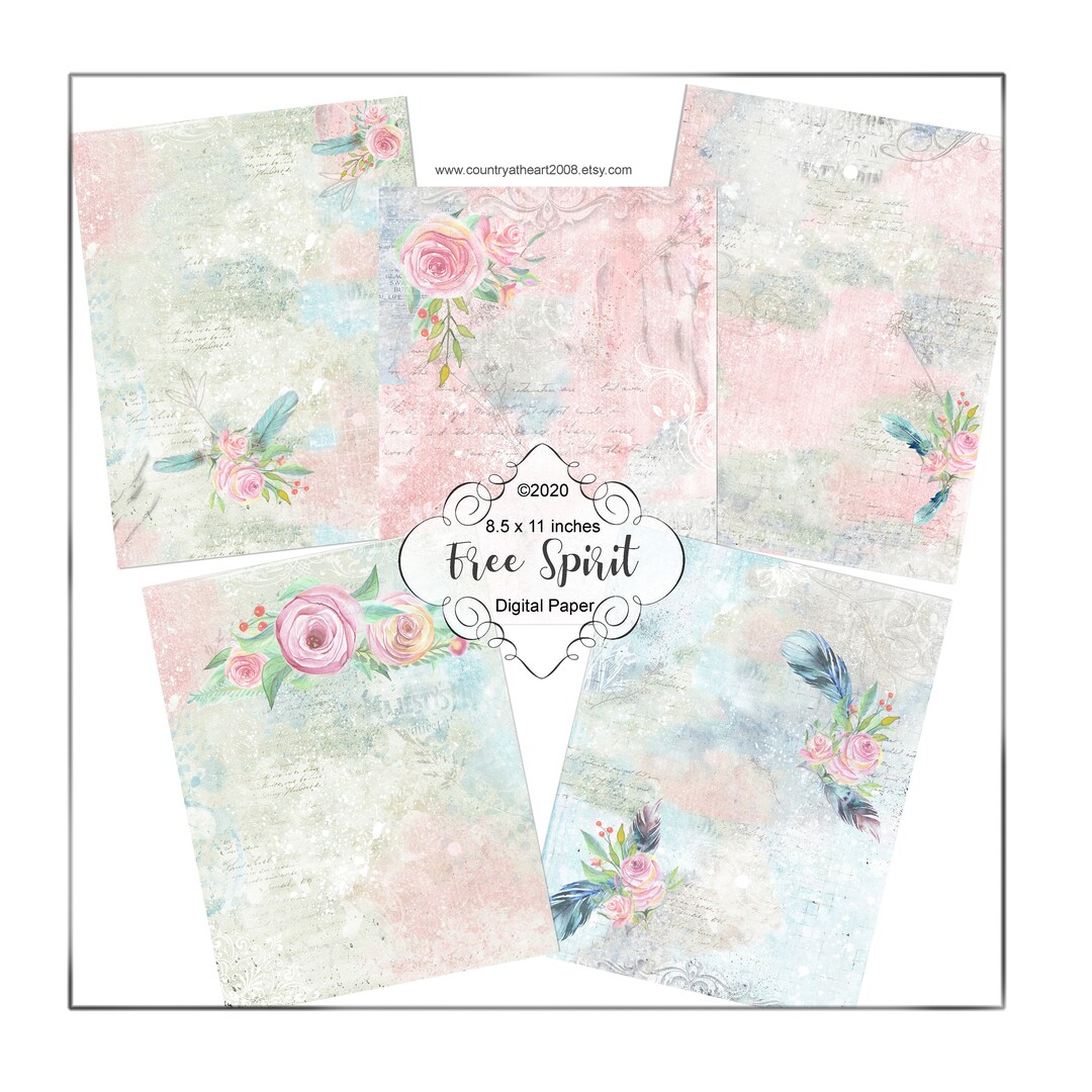 Free Spirit Paper Set - 5 Full Size Sheets of Printable Papers ...