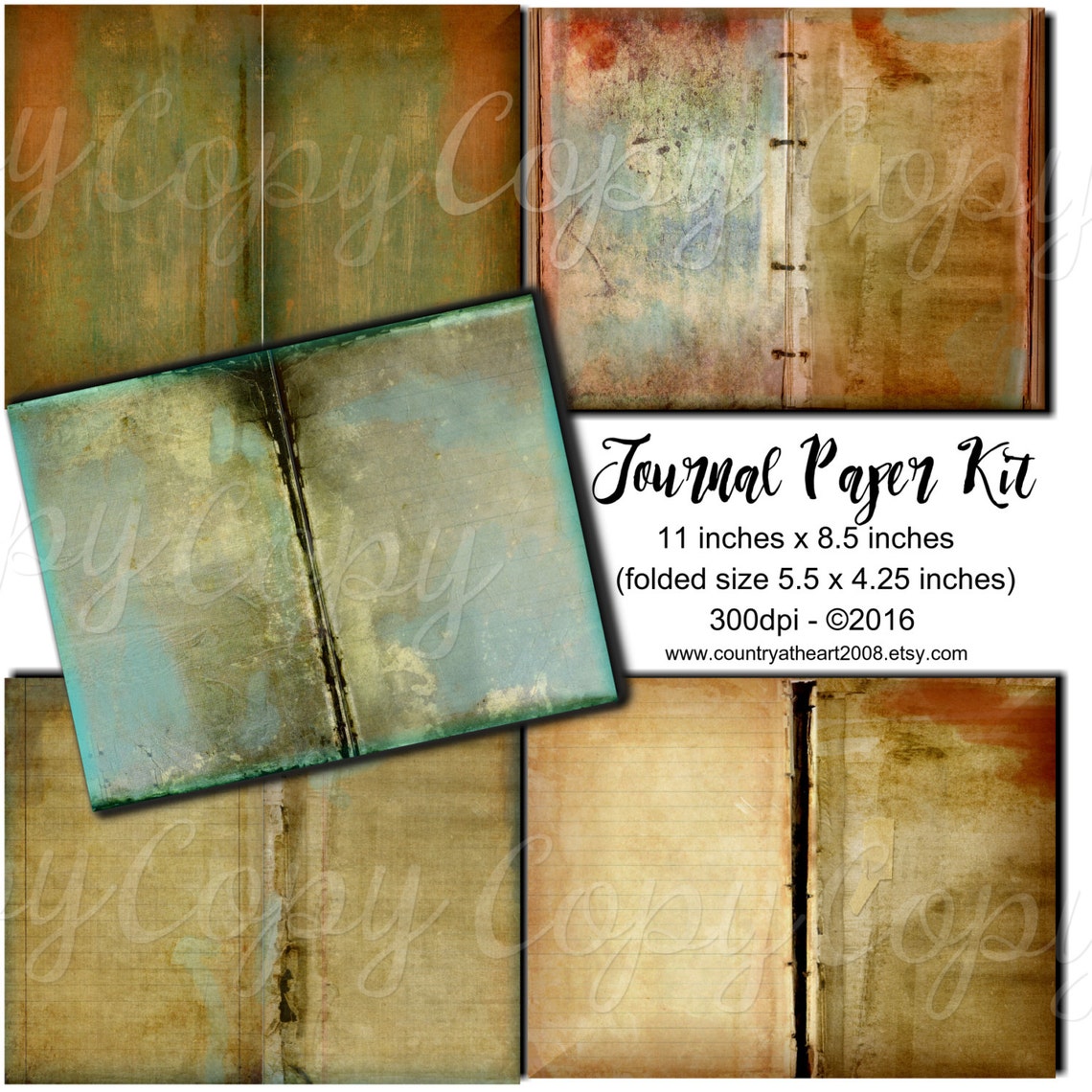 5 Foldable Full Size Sheets of Printable Papers - Journal Paper Kit ...