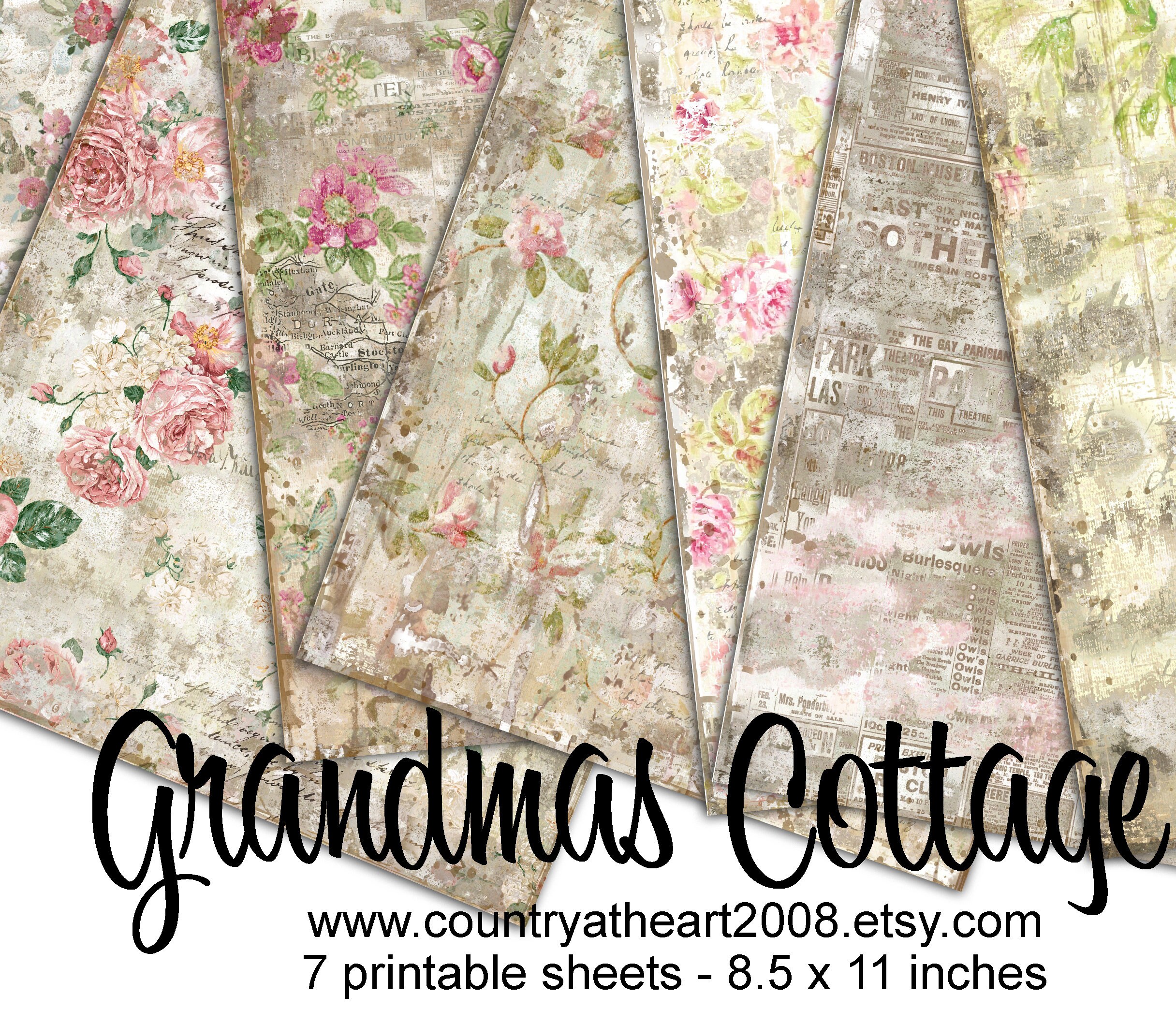 7 Full Size Sheets of Grandmas Cottage Papers Journaling - Etsy