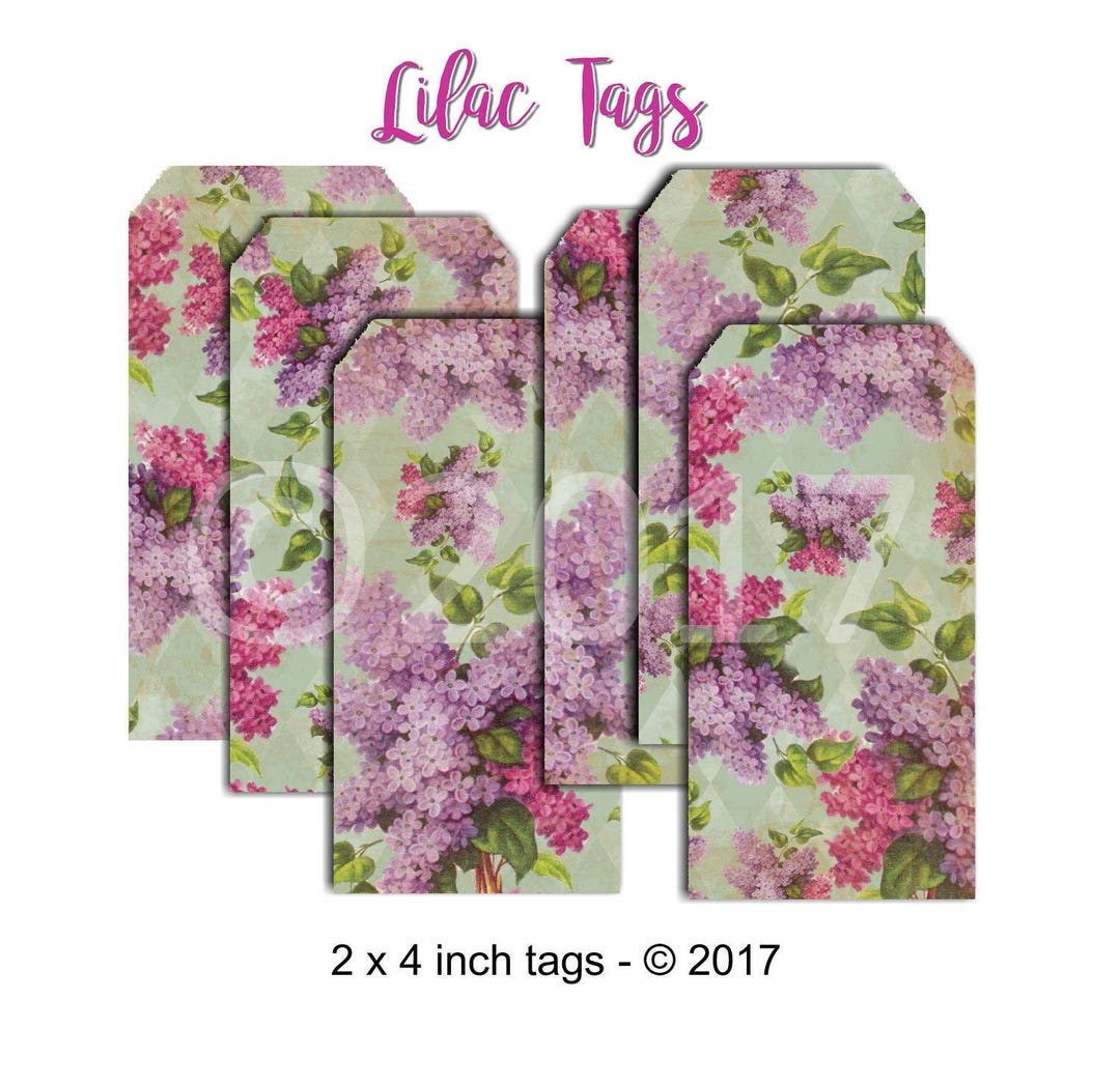 Lilac Tags - Digital Download - Printable Digital Collage Sheet ...