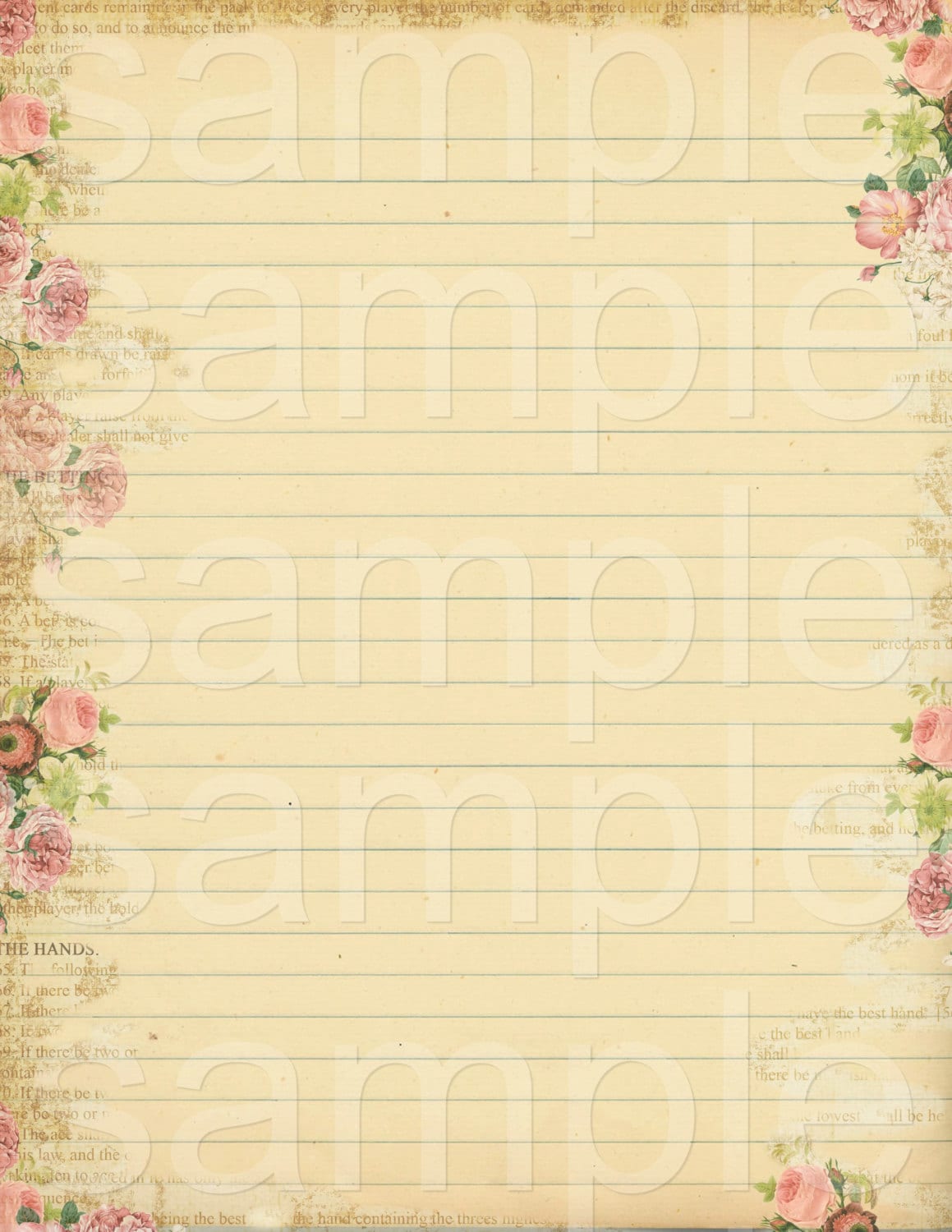 Stationary Paper Pack - Original Design - Printable Digital Collage ...