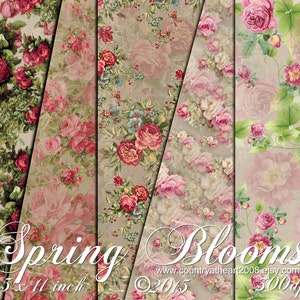 Spring Blooms Paper Pack Gorgeous Paper Set Printable - Etsy