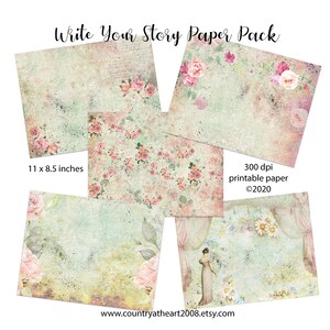 Write Your Story Printable Paper 5 Full Size Sheets of - Etsy