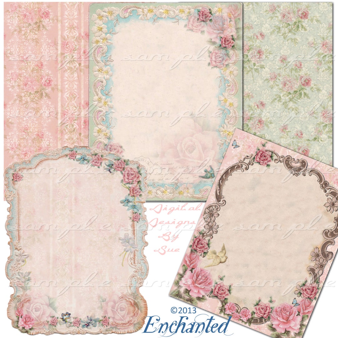 Enchanted - Gorgeous Paper Set - Printable Digital Collage Sheets ...