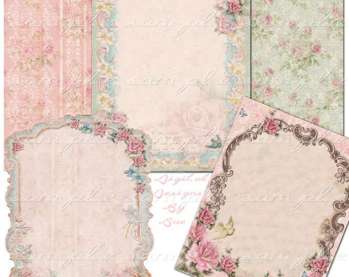 Enchanted Gorgeous Paper Set Printable Digital Collage - Etsy