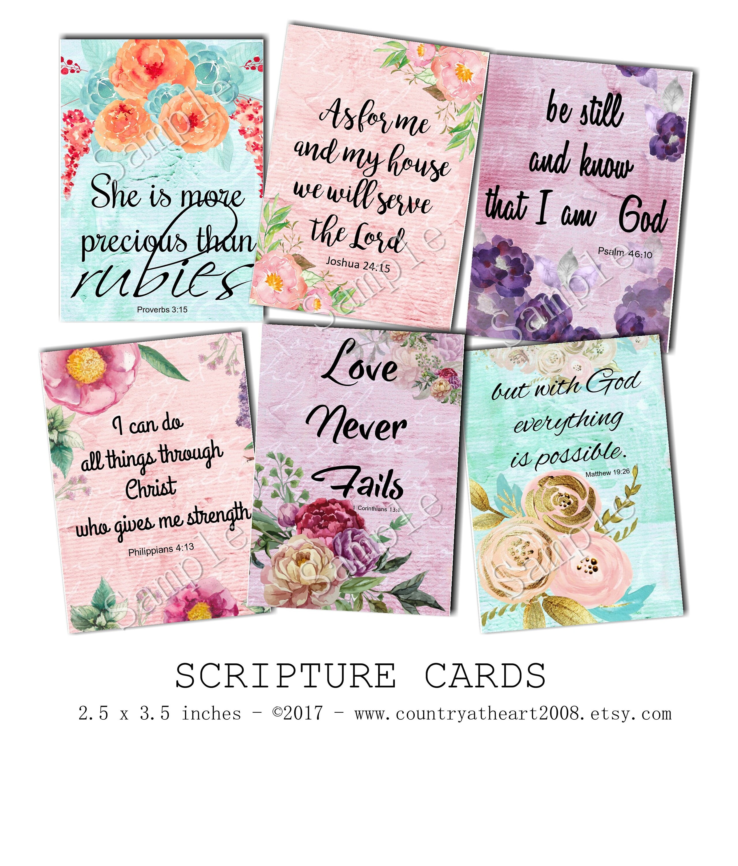 Scripture Cards Printable Digital Collage Sheet Digital - Etsy Australia